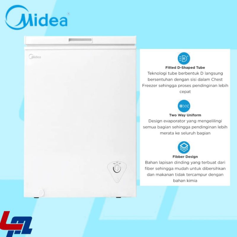 Jual MIDEA Chest Freezer 120L HS-129C / HS129C | Shopee Indonesia