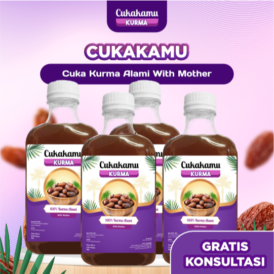 Jual CUKAKAMU KURMA - Cuka Kurma Alami With Mother - 4 Botol | Shopee ...