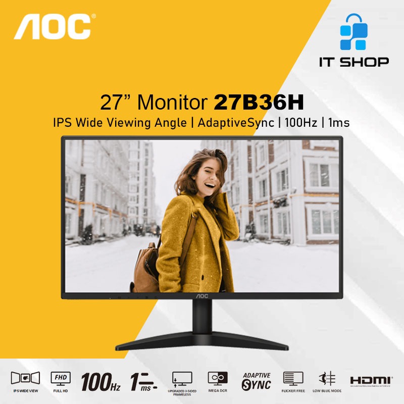 Jual AOC IPS Monitor 27 inch 27B36H - 100Hz | Shopee Indonesia