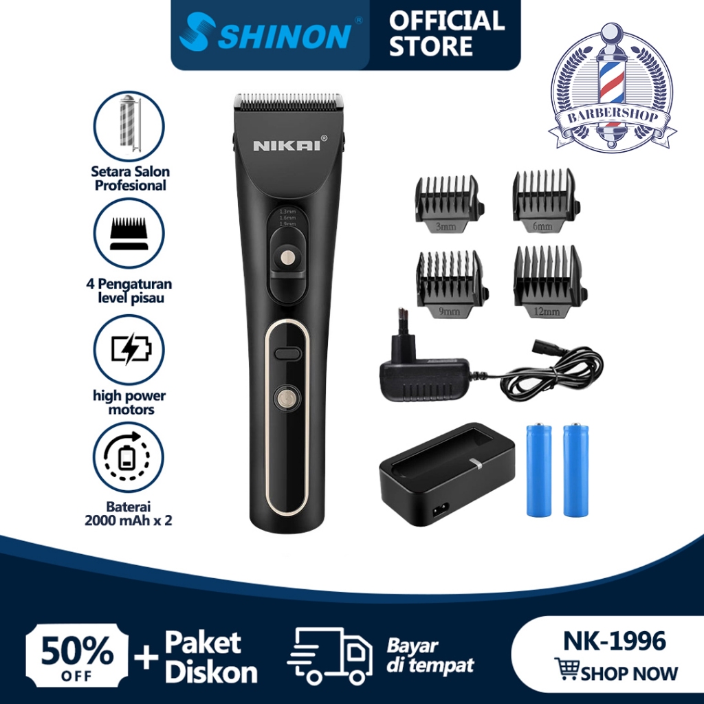Jual NIKAI NK-1996 Hair Clipper Mesin Cukur Rambut Pria Profesional ...