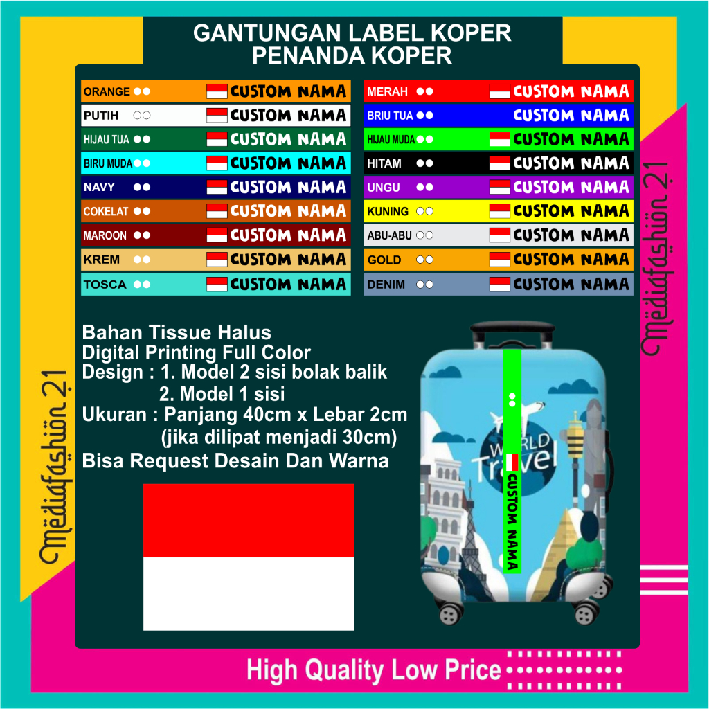Jual Label Penanda Koper / Gantungan Tas / Lugage Tag Koper Umrah, Haji ...
