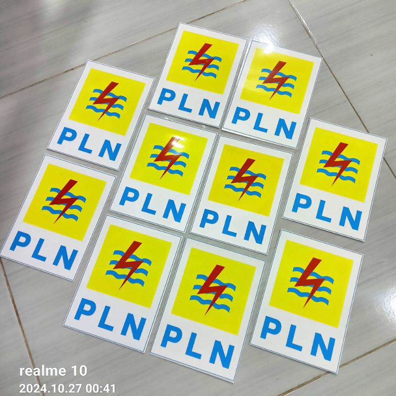 Jual stiker logo pln Bahan sudah di Laminasi dingin | Shopee Indonesia