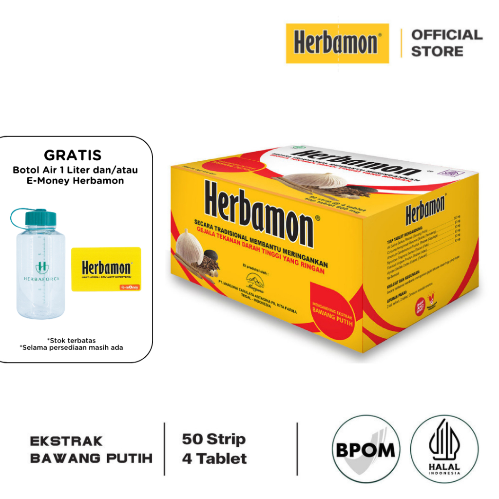 Jual Herbamon Suplemen Penurun Tekanan Darah Tinggi 50 strip Isi 4 ...