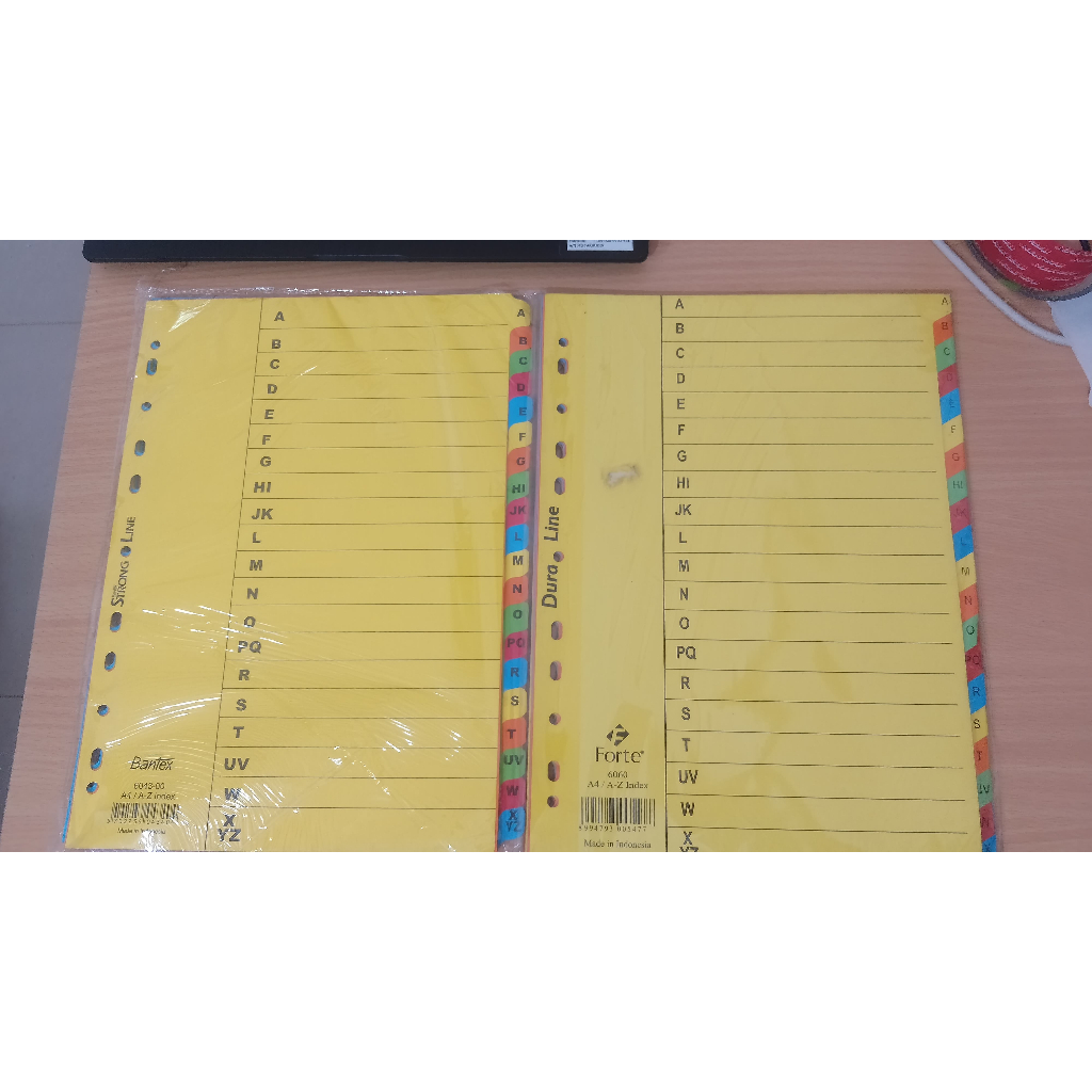Jual BANTEX/FORTE CARDBOARD DIVIDER & INDEXES A4 A-Z | Shopee Indonesia
