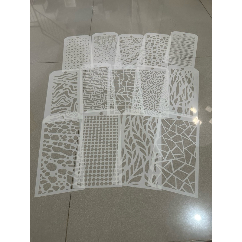 Jual (2EB) cetakan stensil plastik stencil untuk craft journaling lukis ...
