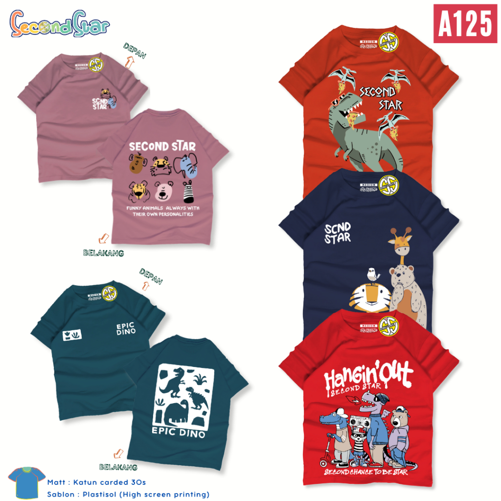Jual Secondstar Kaos Distro Anak Laki laki Premium Unik Umur 1-12 Tahun ...