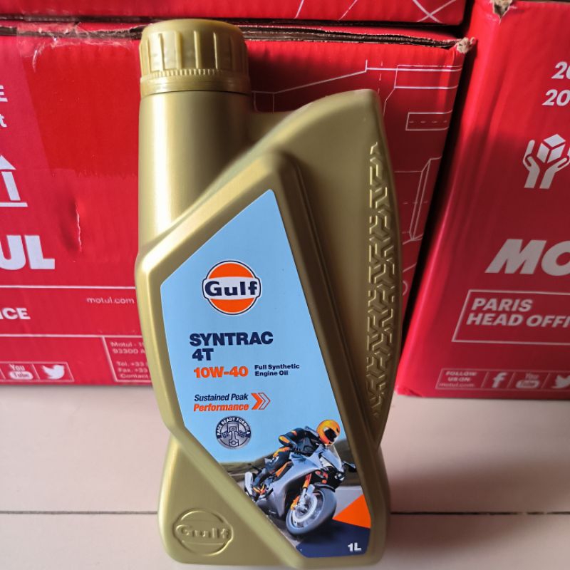 Jual OLI GULF SYNTRAC 4T 1L 10W-40 API SN JASO MA2 OLI FULLY SYNTHETIC ...