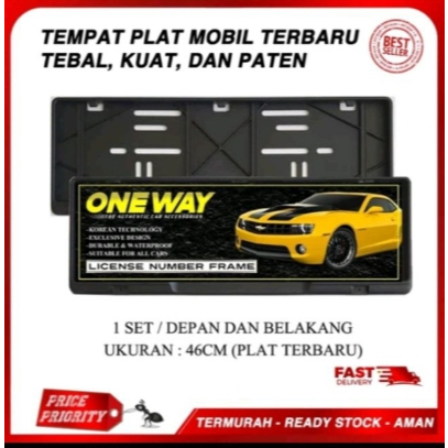 Jual OneWay Frame Plat Nomor / Tempat Dudukan Plat No Mobil / Cover ...