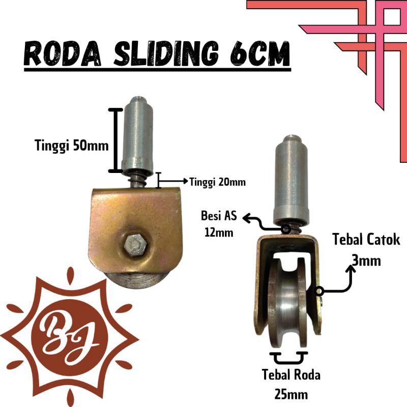 Jual roda sliding 6cm panjang pipa 7cm | Shopee Indonesia