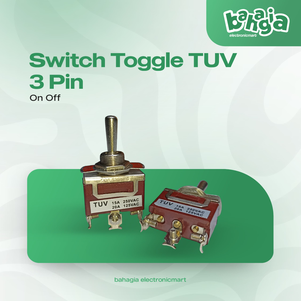 Jual Saklar toggle switch togel 3 pin kaki 3p on off on TUV 15A 20A ...