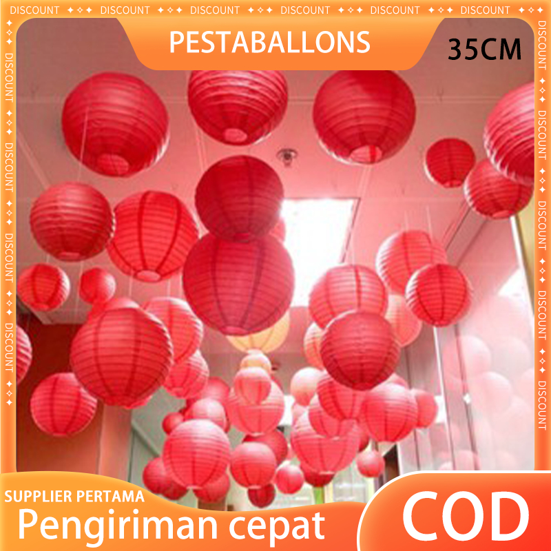 Jual Lampion Balon Gantung Random Lantern Kertas Merah Putih | Shopee ...