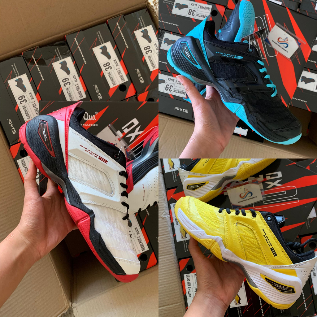 Jual Hi-Qua Sepatu Badminton Bulutangkis Grand Prix 2 - Breathable Anti ...