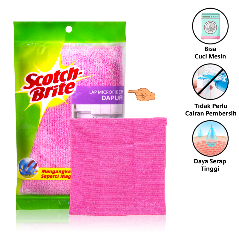 Jual 3M Scotch Brite Lap Dapur Microfiber Bahan Kain ID-86 | Shopee ...