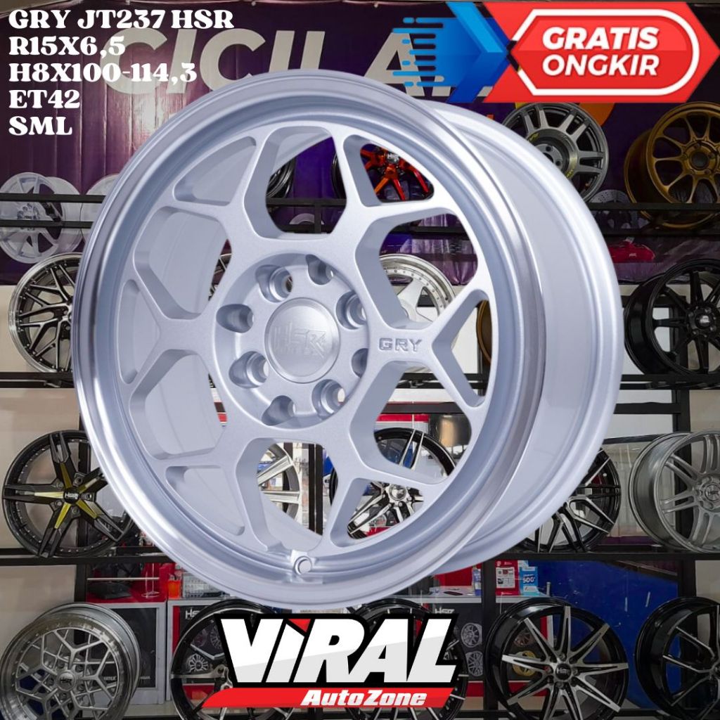 Jual Velg Mobil Ring 15 HSR GRY R15 LEBAR 6,5 LOBANG BAUT 4 ET42 SILVER POLISH | Shopee Indonesia