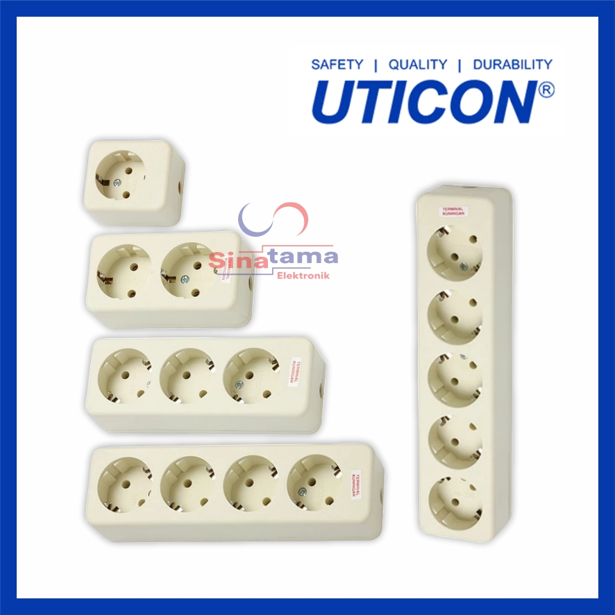 Jual Uticon Stop Kontak Arde 1 2 3 4 5 Lubang Tanpa Kabel Terminal Kuningan | Shopee Indonesia