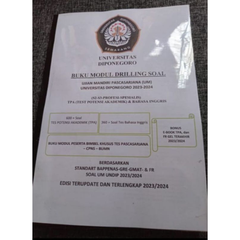 Jual Buku Soal UM Pascasarjana Preloved Pasca Sarjana Undip S2 S3 ...