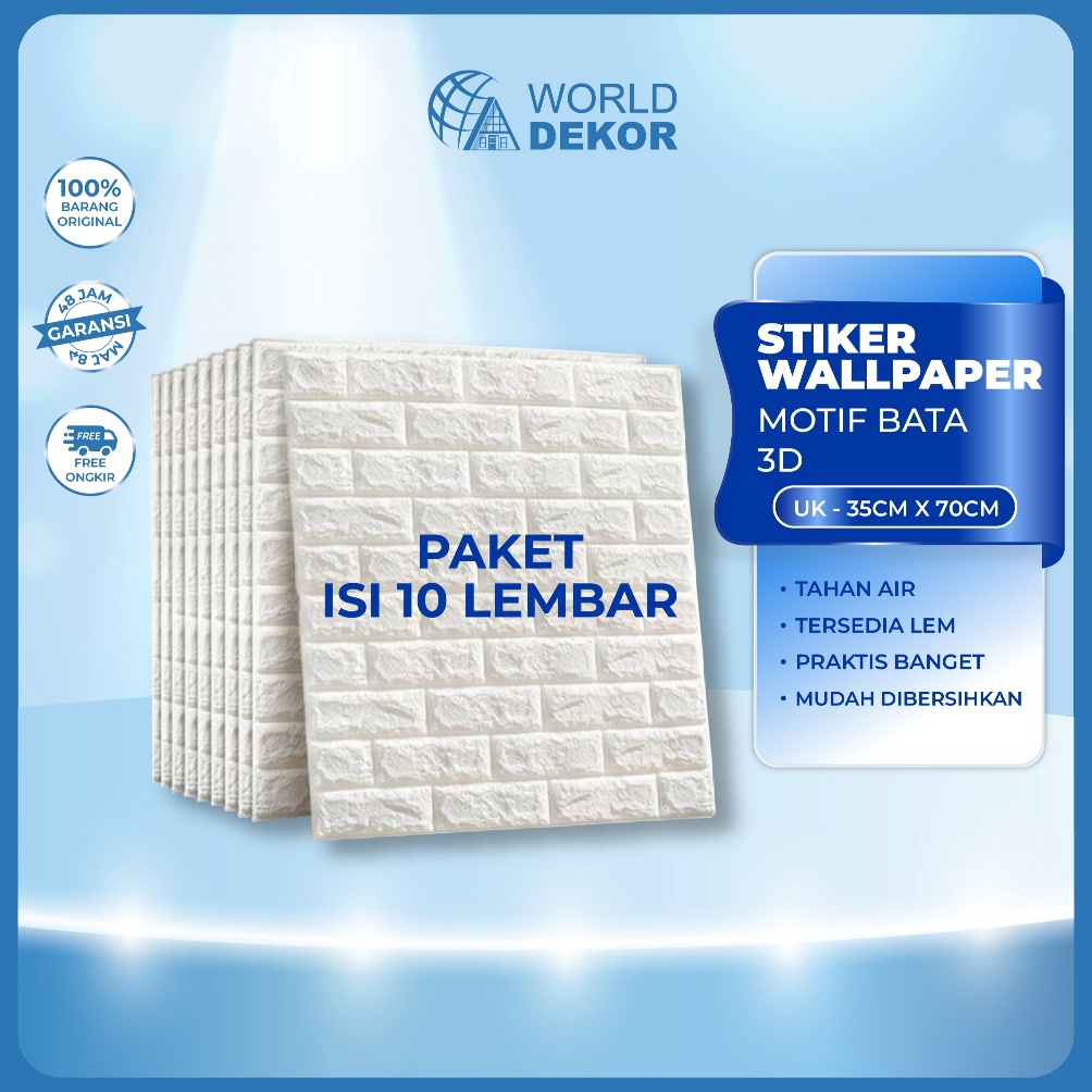 Jual Banting harga PAKET 1 LEMBAR Wallpaper Dinding FOAM Timbul 3D Bata ...