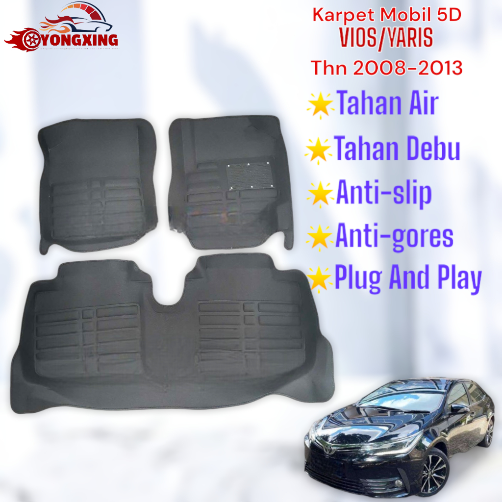 Jual Karpet Mobil Toyota Vios / Yaris 08-13 Vios / yaris 14-22 PVC Anti slip Presisi / Karpet ...