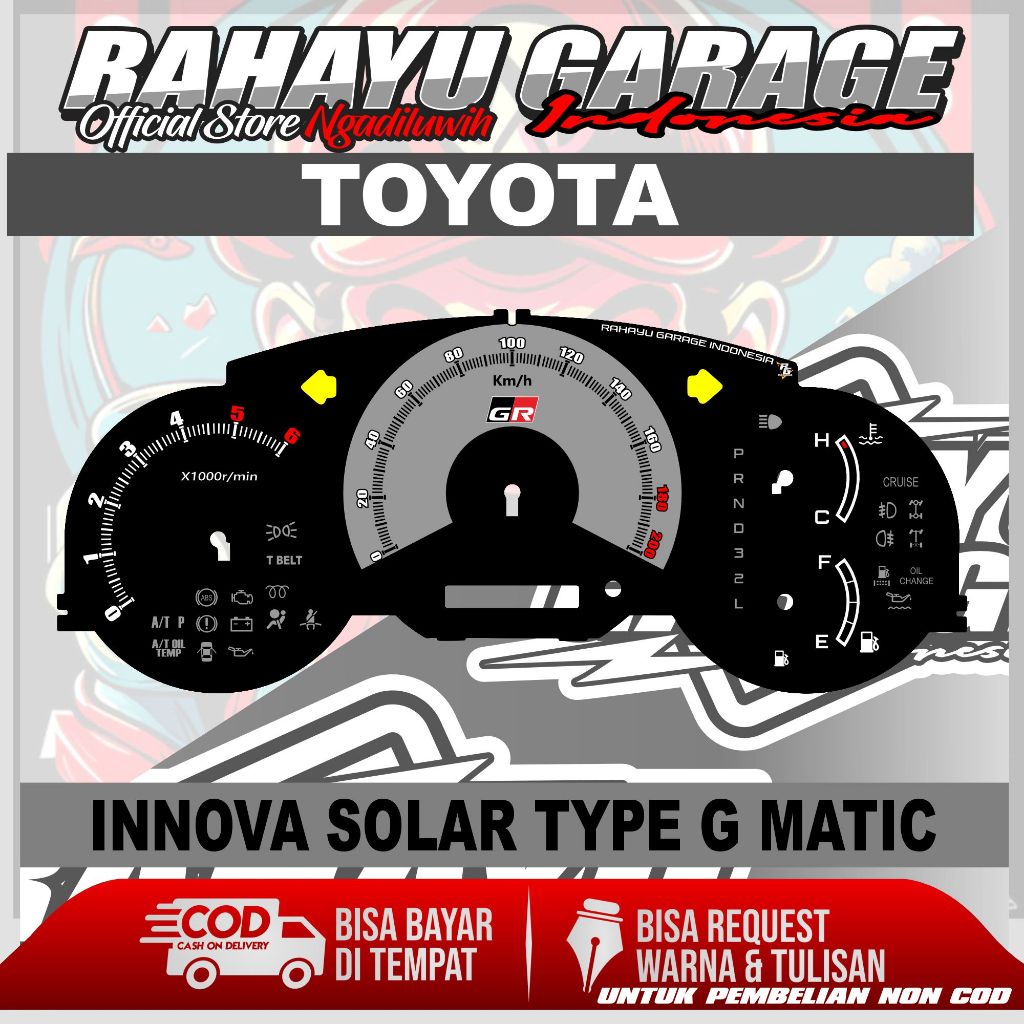 Jual PAPAN SPEEDOMETER CUSTOM INNOVA OLD SOLAR TYPE G MANUAL DAN MATIC ...