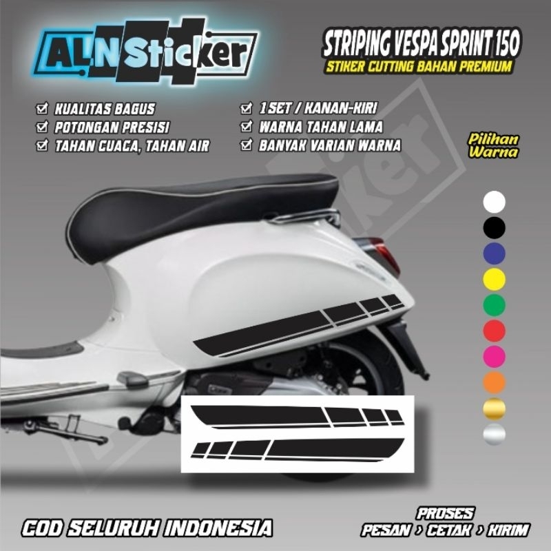 Jual stiker cutting Lis garis untuk motor vespa sprint / striping ...
