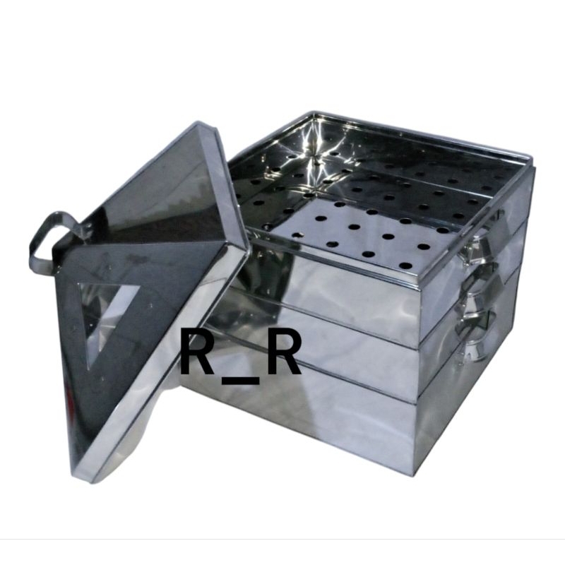 Jual kelakat susun 3 stainless steel 35x35cm | Shopee Indonesia