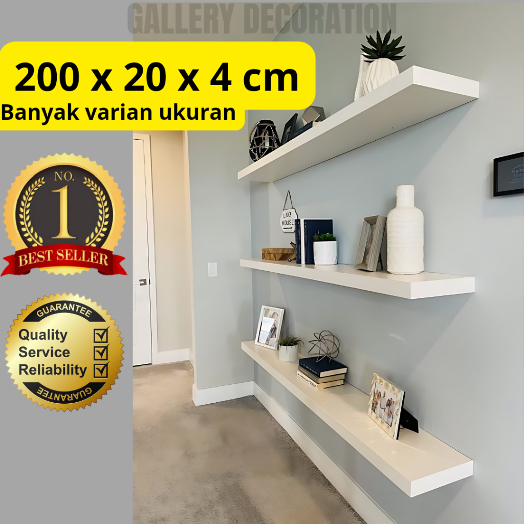 Jual Rak AMBALAN DINDING 200x20x4 cm Extra Panjang dan Lebar GARANSI ...