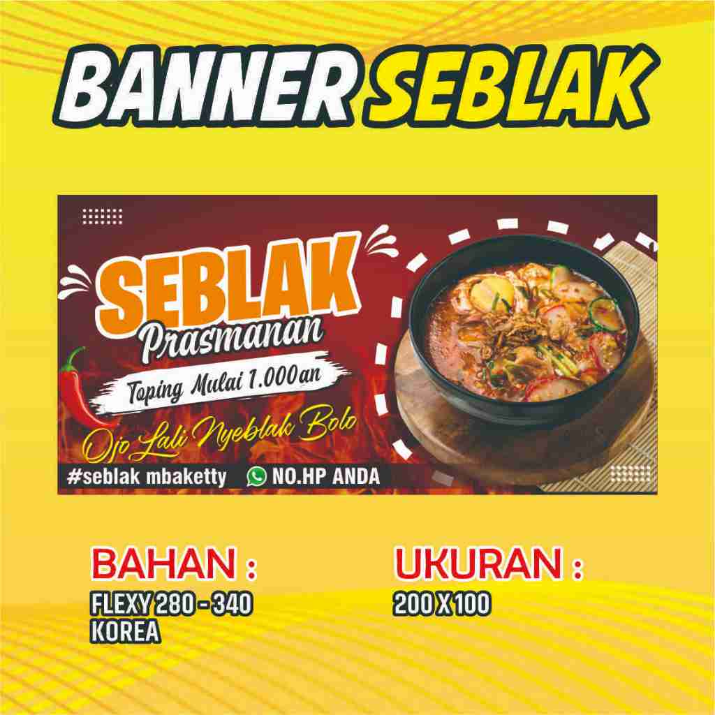Jual Spanduk Banner Seblak/ Banner Seblak Prasmanan/ Free Desain ...