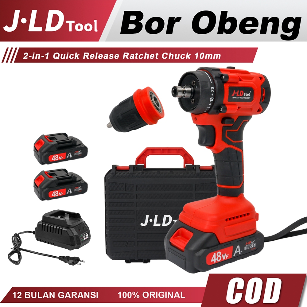 Jual JLD 2-In-1 Mesin Bor Obeng Baterai 48Vf Brushless Drill Cordless ...