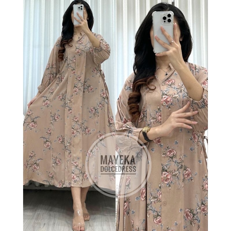 Jual Mayeka dress rayon by dolcedress | Shopee Indonesia