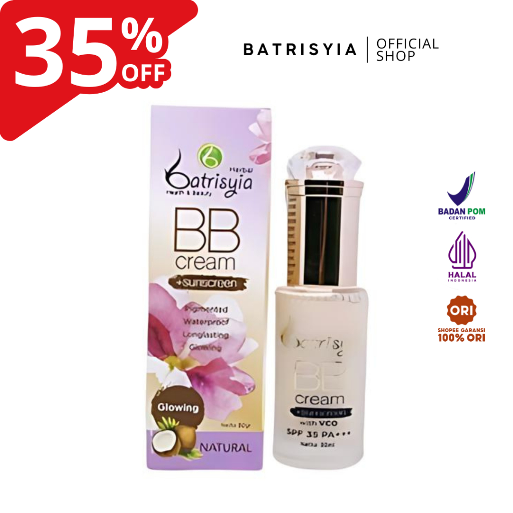 Jual Batrisyia BB Cream + Sunscreen with VCO SPF 35+ PA+++ | Shopee ...