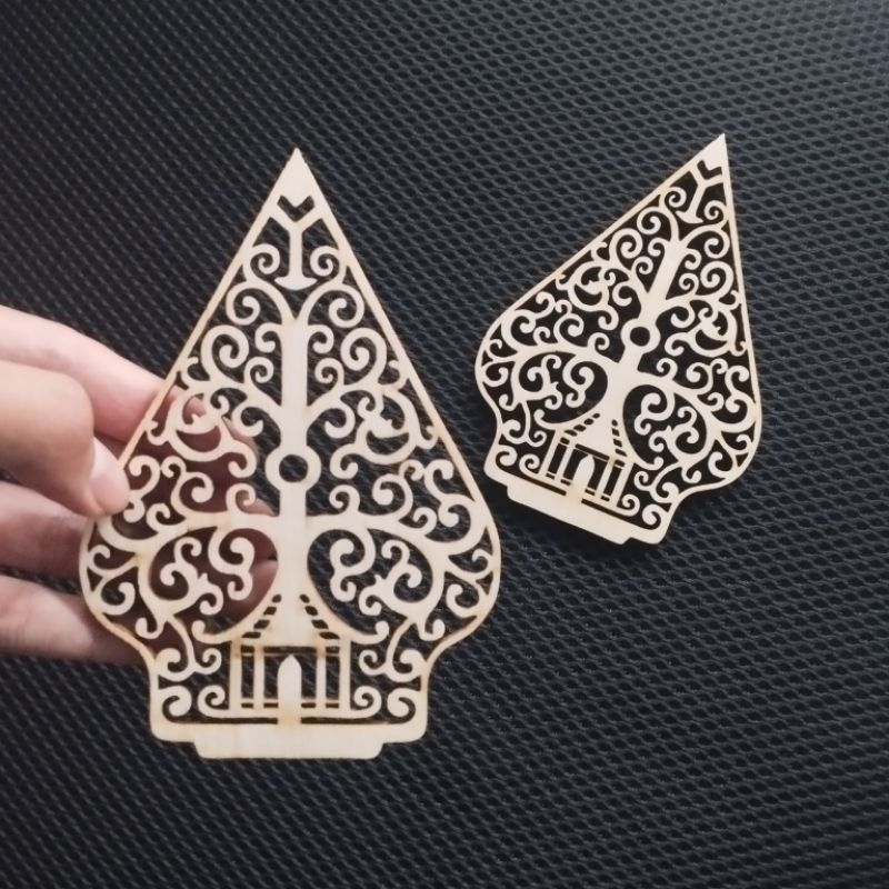 Jual Gunungan Wayang bahan Triplek Plywood ukuran tinggi 15cm 20cm 25cm ...