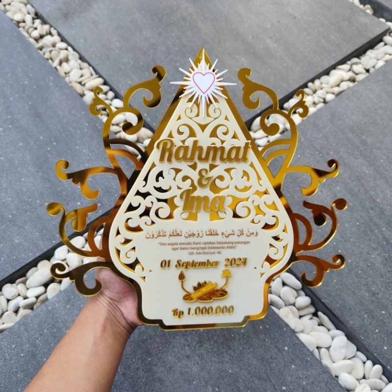 Jual Mahar Gunungan Double Layer Bahan Akrilik Brush Wayang Custom ...