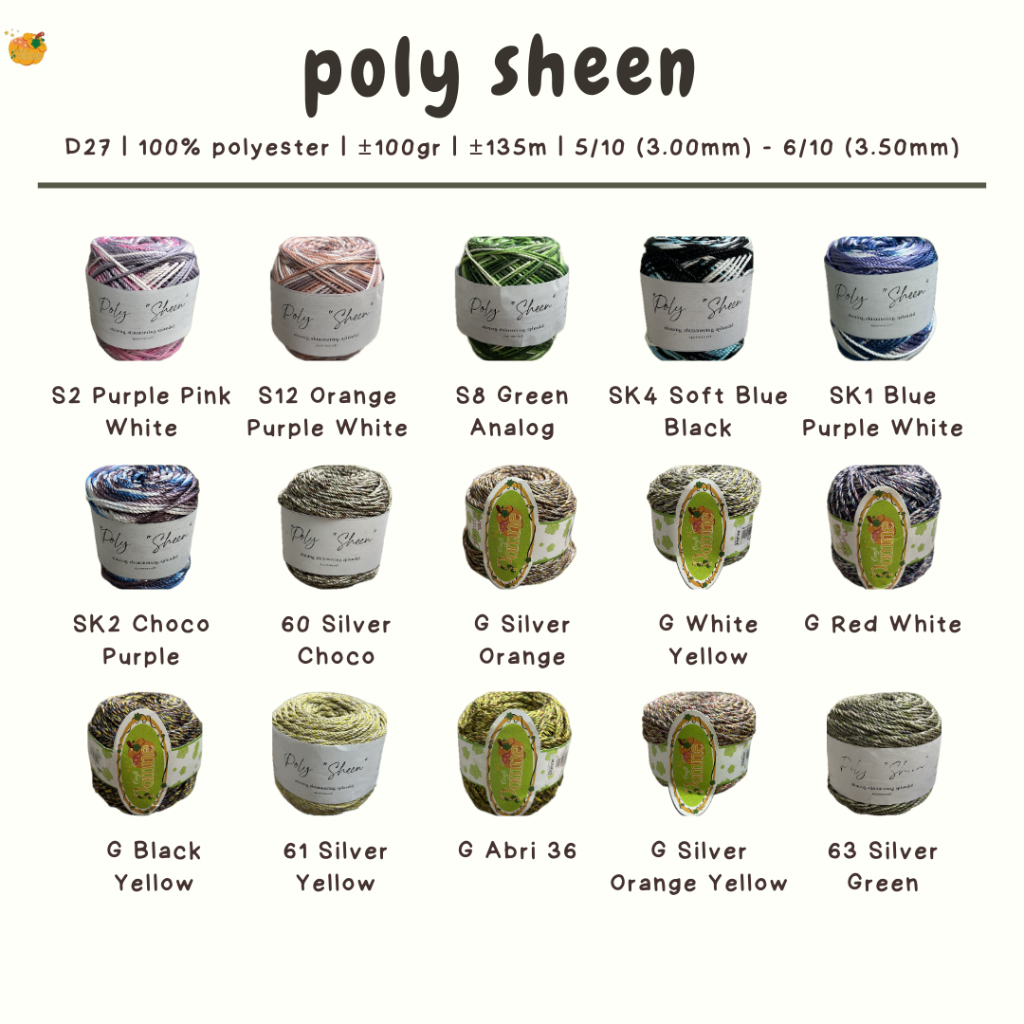 Jual POLY SHEEN by Pomne Craft - PREMIUM Benang Rajut Polyester Poli ...
