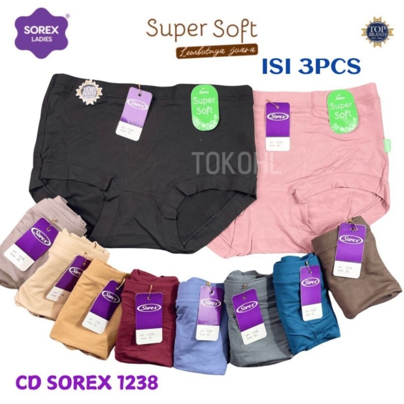 Jual Isi 3 PCS CD Sorex 1238 Basic Celana Dalam Wanita Super Soft | Shopee Indonesia