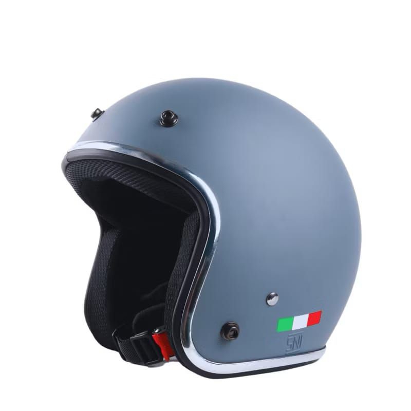 Jual HELM BOGO HELEM RETRO HELM CLASSIC DEWASA LIST CHROME KACA DATAR ...