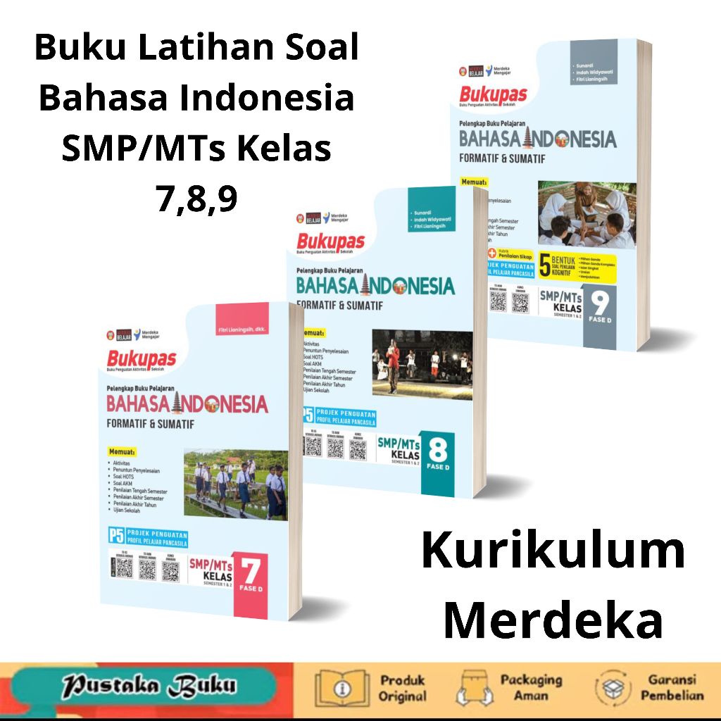 Jual Bukupas Bahasa Indonesia SMP/MTs Kelas 7/8/9 Ringkasan Materi dan Latihan Soal Kurikulum ...