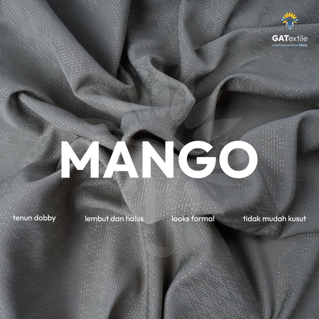 Jual Kain Polyester Bahan Sarimbit Polos Mango poliester tekstur Dobby ...