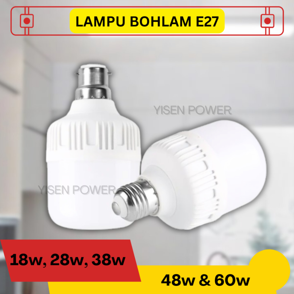 Jual Lampu LED Bohlam Bulb 18W 28W 38W 48W 60W Fitting E27 Super Terang | Shopee Indonesia
