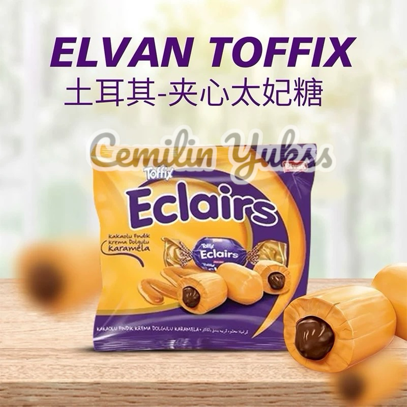 Jual Elvan Toffix Eclairs Caramel 300g Caramel Filled With Cocoa Hazelnut Cream Coklat Turki ...