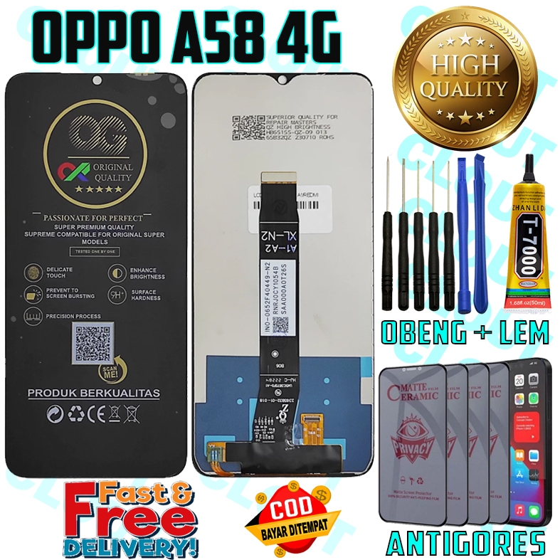 Jual LCD TOUCHSCREEN OPPO A58 4G LAYARSENTUH ORIGINAL ORI ALL MEREK ...