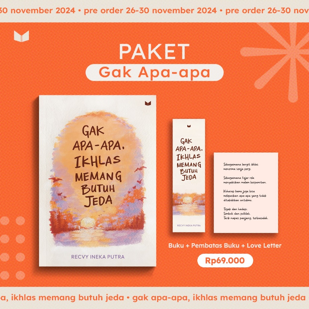 Jual Pre Order Buku - Gak Apa-Apa, Ikhlas Memang Butuh Jeda - Recvy ...