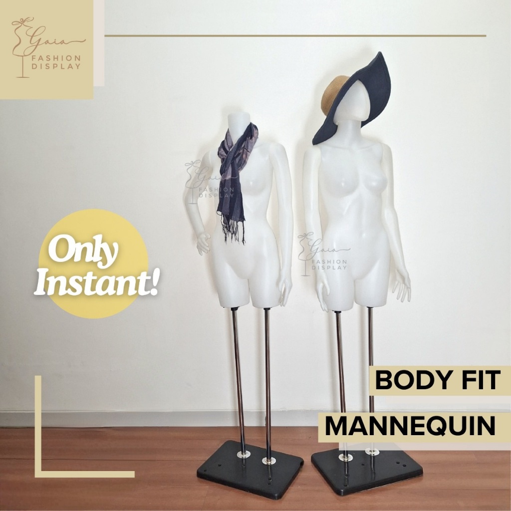 Jual KHUSUS INSTAN Patung Manekin Plastik Cewe Body Fit Setengah Badan ...
