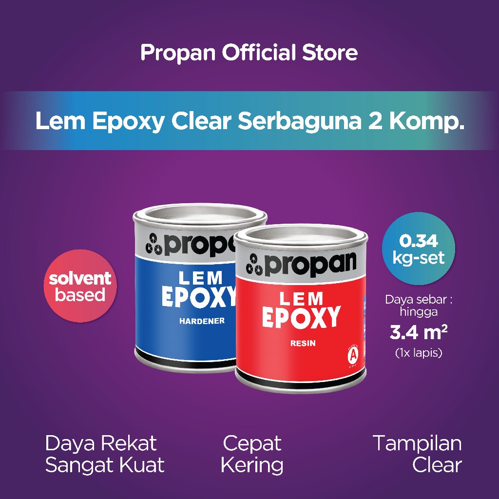 Jual Lem Epoxy Clear Serbaguna PROPAN LEM EPOXY 0.34 KG | Shopee Indonesia