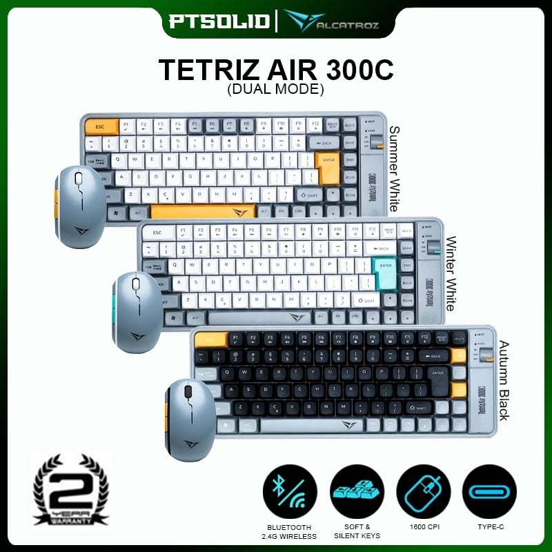 Jual Keyboard Mouse Combo Alcatroz Tetriz AIR 300C Dual Mode Wireless 2 ...
