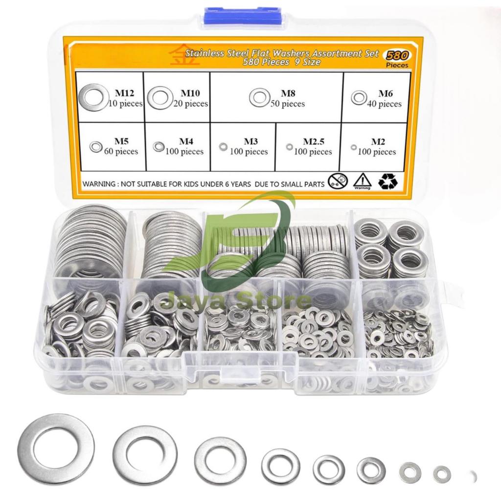 Jual 580 Pcs O Ring Flat Plat Seal Sel Baut Gasket Nut Washer Plat ...