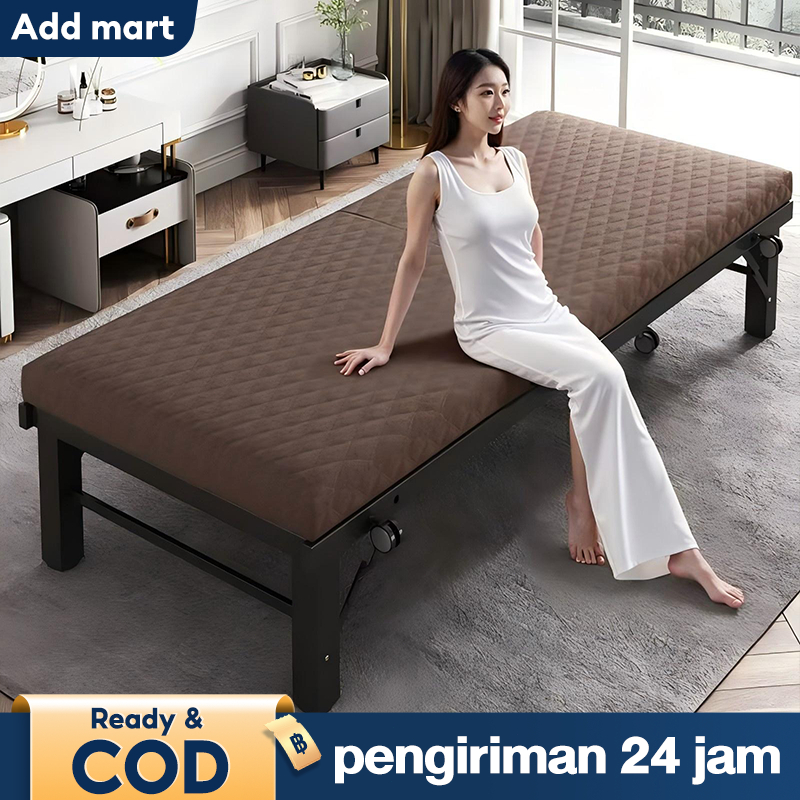 Jual Tempat Tidur Besi Lipat Tempat Tidur Lipat Berwarna Coklat ...