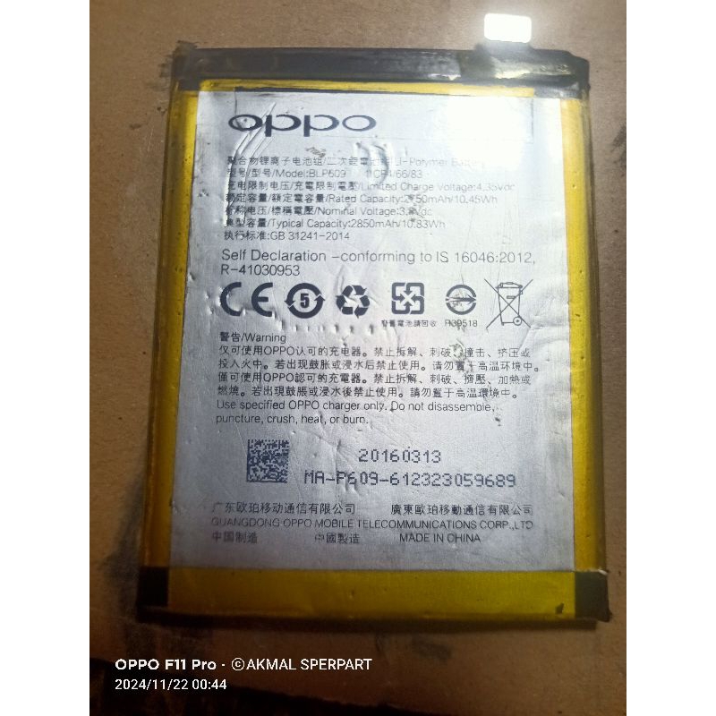 Jual BATERAI OPPO F1 PLUS / OPPO R9 BLP609 ORIGINAL CABUTAN | Shopee ...