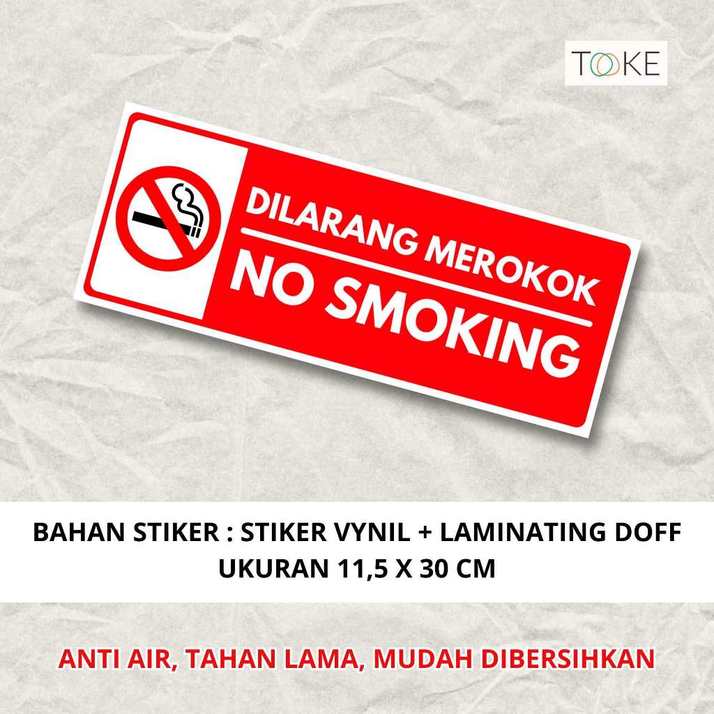 Jual STIKER NO SMOKING / STIKER DILARANG MEROKOK by. TOOKE | Shopee ...