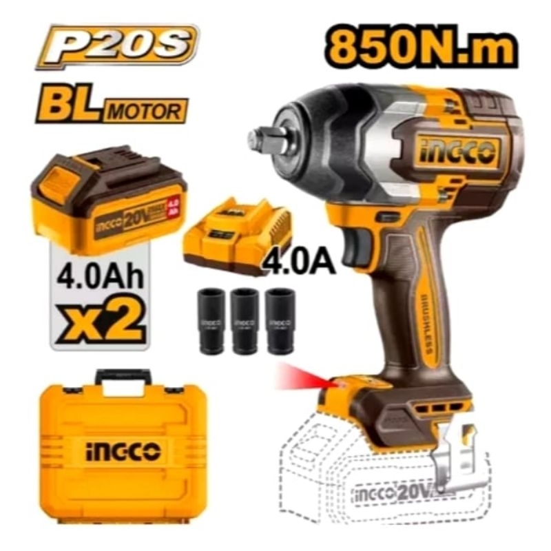Jual MESIN BUKA BAUT 1/2" BATERAI INGCO 20V 4AH IMPACT CORDLESS INGCO ...