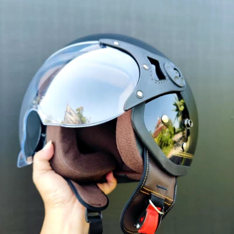 Jual HELM DEWASA PRIA/WANITA MODEL HIJAB KACA PILOT SNI | Shopee Indonesia